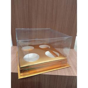 Jual KM789 Mika Cupcake Box Isi 4 Dus Cup Cake Transparan Kemasan Kue ...