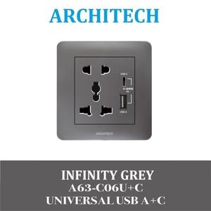 Jual ARCHITECH INFINITY A63-C06U A+C GREY Stop Kontak - Universal USB A+C - Jakarta Utara ...
