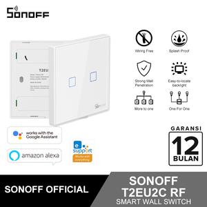 Promo Sonoff Smart Wall Switch T2EU2CRF saklar wireless smart home IOT ...