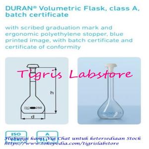 Jual Duran Volumetric Flask A Plastic PE Stopper 500mL 216784406 ...