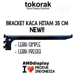 Jual Daun Bracket Kaca 35Cm Hitam Display Siku Penyangga Rak Braket ...