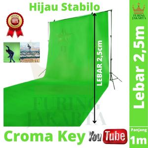 Jual 2m Croma Key Lebar 2 5m Youtuber Background Backdrop zoom Green ...