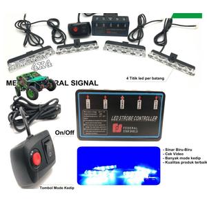 Jual Lampu polisi strobo gril depan grill police rotator federal ...