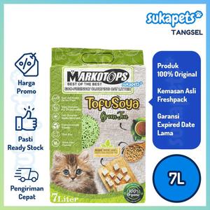 Jual Markotops Tofu Soya Pasir Kucing Gumpal Cat Litter Green Tea 7L ...