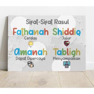 Jual Poster 4 Sifat-sifat Rasul Muhammad SAW dan Artinya Rasulullah ...