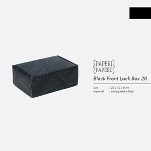 Jual Black Front Lock Box 20x12x8 cm - Packaging Kardus Hitam Kaos ...