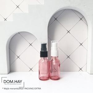 Jual Botol Pump Kaca Pink 20ml Luxury Packaging Serum Skin Care DH ...