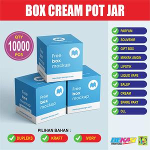 Jual 7x7x6 cm 10K Dus Packaging Kotak Kemasan Box Salep Cream Krim Pot ...