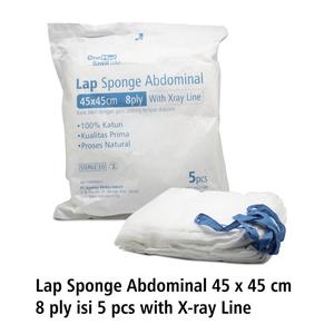 Jual Lap Sponge Abdominal 45cm 8ply isi 5 with X-ray Line OneMed - Kota ...