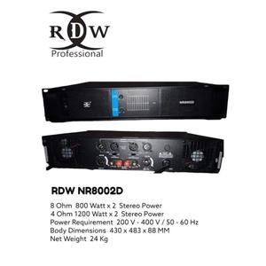 Jual Power Amplifier RDW NR 8002 D / NR 8002D / NR8002D Class H - 2 ...