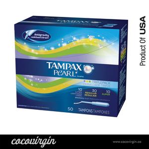 Jual TAMPAX Pearl Plastic Assorted Tampons Jumbo Pack 47 pcs - Kota ...