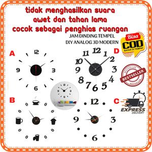 Jual ANGKA - Jam Dinding Tempel DIY Analog 3D Modern Giant Wall Clock ...
