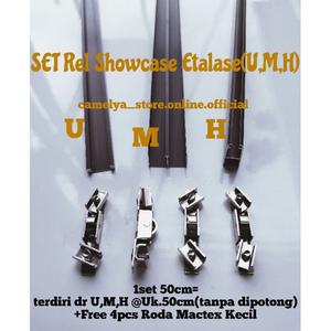Jual REDIY! U,M,H Coklat Etalase Aluminium Per Meter+Roda/Rel Kaca ...