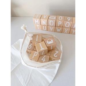 Jual Wooden Alphabeth Number Blocks - Balok Kayu Huruf Angka - Mainan ...