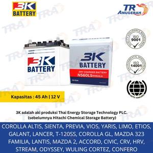 Jual Aki Basah 3K BATTERY Hitachi NS60LS Sienta Yaris Mazda2 CRV HRV ...