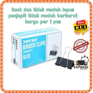 Jual 1PCS - BINDER CLIP JOYKO 200 / PENJEPIT KERTAS HITAM - Kab. Bogor ...