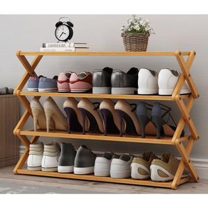 Jual 4Tingkat Rak Sepatu Kayu Susun Tempat Sepatu Sendal Lipat ...