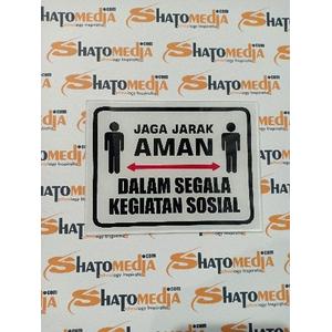 Jual perkakas Papan Nama Acrylic /Akrilik/Stiker JAGA JARAK AMAN 13JZ3 ...