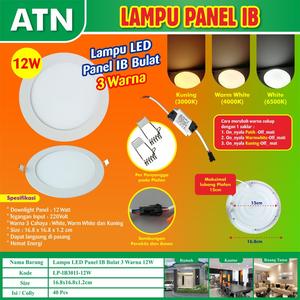 Jual LAMPU DOWNLIGHT PANEL LED 12W INBOW IB BULAT 3 WARNA(3 IN1) PLAFON ...