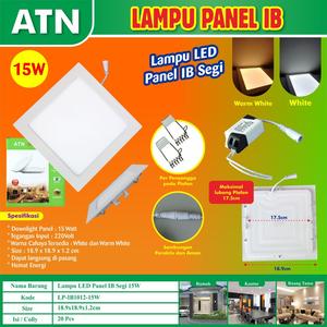 Jual Lampu Downlight LED Panel 15W Tipis SEGI /KOTAK Inbow TANAM ATN ...