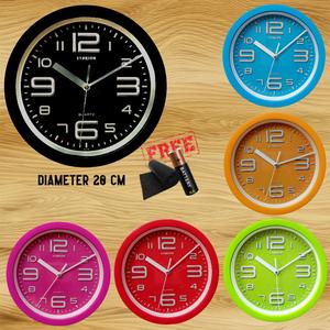Jual Jam Dinding Meja Kecil Kamar Polos Warna Diameter 20cm Ontime 1919 ...