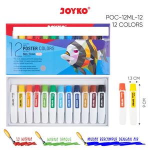 Jual Cat Poster Joyko POC-12ML-12 W Poster Color isi 12 Warna - SET ...