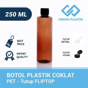 Jual New Botol Coklat Plastik 250 Ml Tutup Fliptop - Kota Surabaya ...