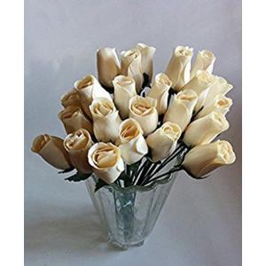 Promo Seddex 24 Beautiful Realistic Ivory White Wooden Roses Cicil 0% ...