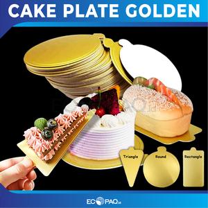Jual Tatakan Alas Kue Cake Slice GOLD (Bulat, Persegi, Segitiga ...