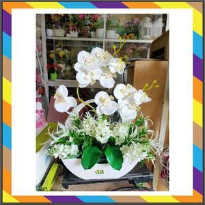 Jual CBMart Bunga Anggrek Pemanis Artificial Pot Putih Artificial ...