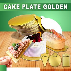 Jual Tatakan Alas Kue Cake Slice GOLD (Bulat, Persegi, Segitiga ...