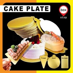 Jual Tatakan Alas Kue Cake Slice GOLD (Bulat, Persegi, Segitiga ...