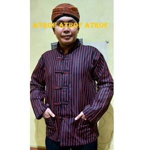 Jual Surjan Lurik Sanghai Koko /Baju Adat Model Sanghai Sulur Merah ...