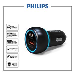 Promo Philips DLP2552P Car Charger 38W PD QC 2 Ports Type C / DLP 2552 ...