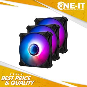 Jual FAN DARKFLASH INFINITY 8 PWM 3in1 120mm ARGB 3 Pack Fans Black ...