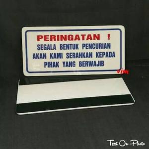 Jual Sign Label Acrylic Papan Peringatan 20 X9,5Cm , Papan Peringatan ...