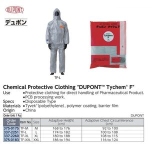Jual Tychem F 6000 Chemical Protective Clothing M Size Gray DUPONT TF-M ...