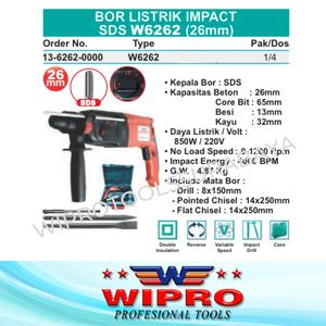 Jual WIPRO BOR LISTRIK IMPACT SDS TANGAN TEMBOK BETON W 6262 - Kota Surabaya - Wipro Tools ...