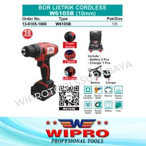 Jual WIPRO BOR LISTRIK CORDLESS TANGAN TEMBOK BETON W 6105B - Kota ...