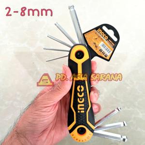 Jual Kunci L Lipat Sepeda 2-8mm INGCO HHK14082 Toolkit Ball Point Hex ...