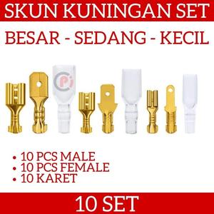 Jual Isi 10 Set Skun Kuningan Ukuran Kecil Besar Sedang Untuk Motor ...