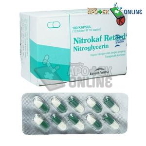 Jual NITROKAF RETARD 1 STRIP ISI 10/NITROGLISERIN/NYERI DADA/ANGINA ...
