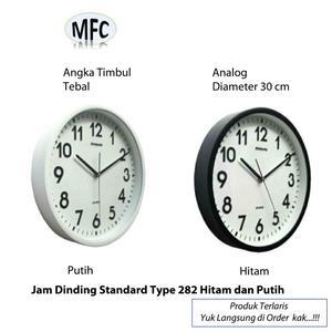 Jual Jam dinding besar minimalis Hitam & Putih type 282 - Hitam ...