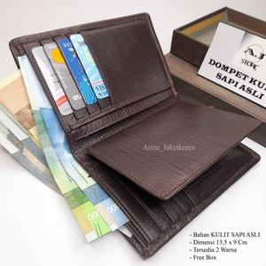 Jual AJ Dompet Lipat Pria Kulit Sapi Asli 34 Motif Serat Kayu Original ...