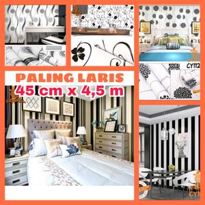 Jual Promo Stiker Wallpaper Dinding Wallpaper Hitam Wallsticker ...