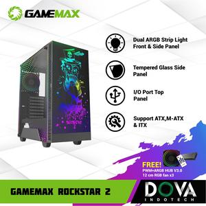 Jual Gamemax RockStar 2 Gaming PC Case with ARGB LED,PWM and Remote ...