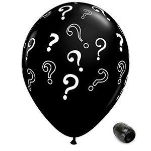 Promo 10 Pack 16' Black White Question Mark Gender Reveal Prom Cicil 0% ...