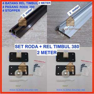 Jual TERBARU SET 2 METER X 4 Rel Timbul 380 + Roda 380 Pintu Lemari Sliding - Kota Bandung ...