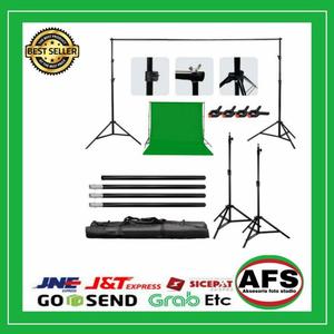 Jual Kira Paket Background Foto Hijau Green Screen 3 X 6 M Stand 190Cm ...
