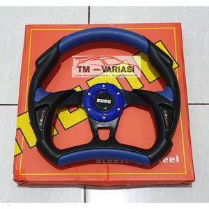 Jual Stir Racing Momo Alien 13 Inchi Hitam Kombinasi Biru Universal ...